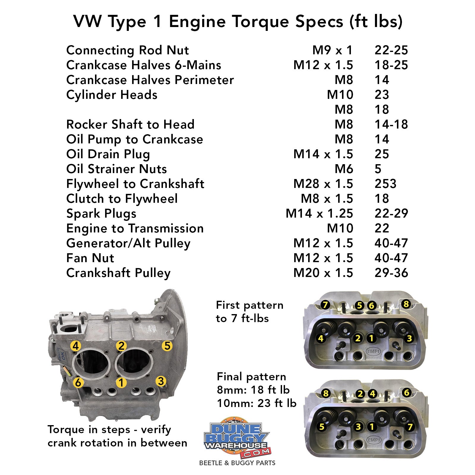 VW Type 1 Engine Torque Specs – DuneBuggyWarehouse.com